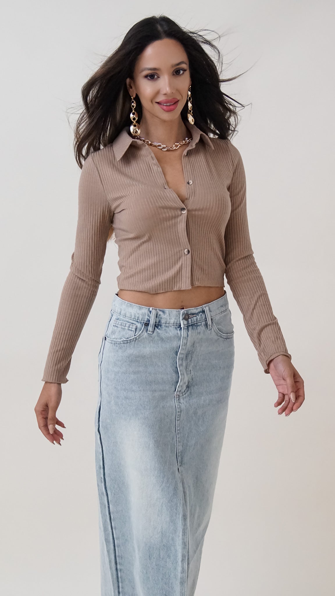 Noa Longsleeve Button Down Top – Steps New York